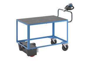 4061753237071 - eurokraft pro Montagewagen mit Elektroantrieb 1 Etage aus Kunststoff LxBxH 1670 x 800 x 1300 mm blau
