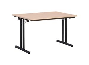8697837506601 - Klapptisch mit extrastarker Platte Höhe 720 mm 1400 x 800 mm Gestell schwarz Platte Ahorn-Dekor kaiserkraft