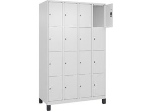 4066681682245 - 4er-Schließfachschrank Classic PLUS 4 Abteile verkehrsweiß B 1200 mm 16 Fächer mit Füßen C+P