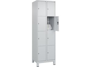 4066681680395 -  C+P Schließfachschrank Classic PLUS 2x4Fächer 1950x600x500mm lgrlgr 4066681680395 C + P Möbelsysteme
