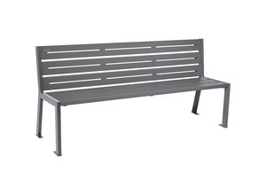 4061753252128 - PROCITY Stahlparkbank SILAOS® Länge 1800 mm graphitschwarz mit Rückenlehne