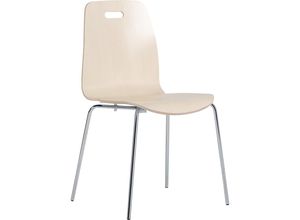 4061753285317 - Schalenstuhl Alina stapelbar VE 4 Stk Birke Chrom kaiserkraft