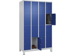 4066681682139 - Schließfachschrank Classic Plus enzianblau lichtgrau 080010-404 S10003 16 Schließfächer 1200 x 500 x 1950 cm 4066681682139 