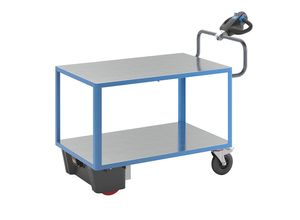 4061753237095 - eurokraft pro Montagewagen mit Elektroantrieb 2 Etagen verzinkt LxBxH 1670 x 800 x 1300 mm blau