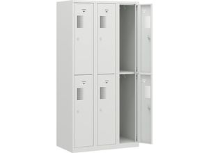 4061753003690 - eurokraft basic Garderobenschrank halbhohe Fächer halbhohe Fächer B 900 mm 6 Fächer lichtgrau