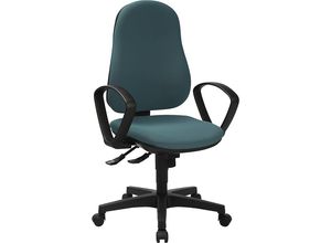 4014296937328 - Bürostuhl Support SY ECO petrol   schwarz mit Armlehnen bis 110kg 4014296937328 Topstar
