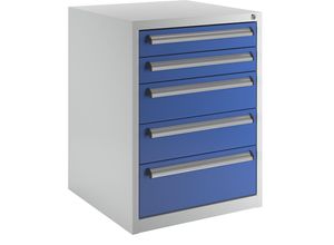 8697653676403 - eurokraft basic Werkzeugschrank Breite 600 mm Höhe 800 mm Schubladen 2 x 100 2 x 150 1 x 200 mm