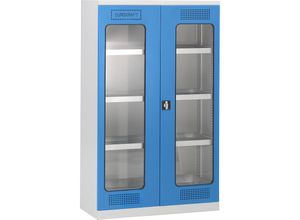 4061753036148 - eurokraft pro Umweltschrank mit Sichtfenstertüren 3 Wannenböden 1 Bodenwanne Breite 1200 mm