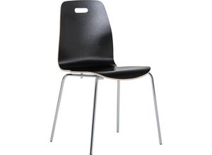 4061753285324 - Schalenstuhl Alina stapelbar VE 4 Stk schwarz Chrom kaiserkraft