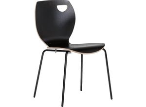 4061753284945 - Schalenstuhl Laura stapelbar VE 4 Stk schwarz schwarz kaiserkraft