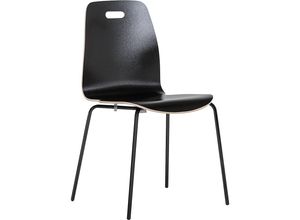 4061753285232 - Schalenstuhl Alina stapelbar VE 4 Stk schwarz schwarz kaiserkraft