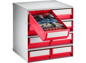 4009292808536 - Schubladenmagazin Gehäuse-Traglast 75 kg HxBxT 395 x 376 x 300 mm 8 Schubladen Schubladen rot kaiserkraft