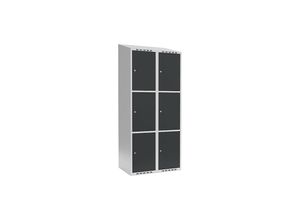 7042423037495 - 3er-Schließfachschrank Fydor 2 Abteile lichtgrau   grau B 800 mm 2 Abteile schräge Dachform Zylinderschloss kaiserkraft