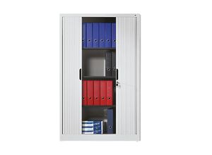 4025314274837 - Rollladenschrank mit Horizontal-Jalousie HxBxT 1980 x 800 x 420 mm 4 Fachböden 5 Ordnerhöhen lichtgrau C+P