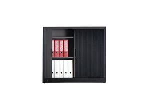 4050646267738 - Rollladenschrank mit Horizontal-Jalousie HxBxT 1030 x 1200 x 420 mm 2 Fachböden 25 Ordnerhöhen schwarzgrau C+P