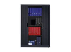 4050646267530 - Rollladenschrank mit Horizontal-Jalousie HxBxT 1980 x 1000 x 420 mm 4 Fachböden 5 Ordnerhöhen schwarzgrau C+P