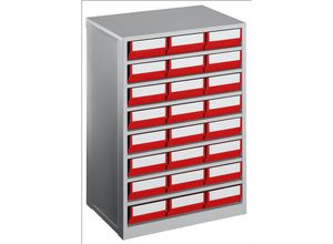 4009292809335 - Schubladenmagazin Gehäuse-Traglast 240 kg HxBxT 862 x 600 x 417 mm 24 Schubladen Schubladen rot kaiserkraft
