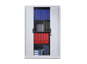 4025314277531 - Rollladenschrank mit Horizontal-Jalousie HxBxT 1980 x 1000 x 420 mm 4 Fachböden 5 Ordnerhöhen weißaluminium C+P
