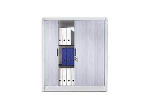 4050646580912 - Rollladenschrank mit Horizontal-Jalousie HxBxT 1345 x 1200 x 420 mm 3 Fachböden 35 Ordnerhöhen weißaluminium C+P