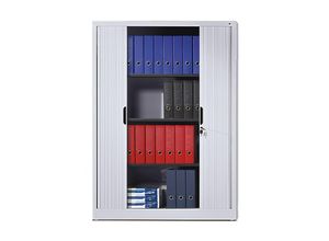 4050646309322 - Rollladenschrank mit Horizontal-Jalousie HxBxT 1660 x 1200 x 420 mm 3 Fachböden 4 Ordnerhöhen weißaluminium C+P