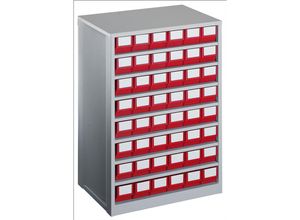 4009292809533 - Schubladenmagazin Gehäuse-Traglast 240 kg HxBxT 862 x 600 x 417 mm 48 Schubladen Schubladen rot kaiserkraft