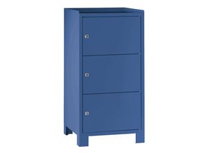 4250618214085 - Werkzeugschrank mit Füßen HxBxT 1000 x 500 x 500 mm 3 verschließbare Fächer brillantblau RAL 5007 Wolf