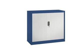 4059096870192 - Rollladenschrank mit Horizontal-Jalousie HxBxT 1030 x 1200 x 420 mm 2 Fachböden 25 Ordnerhöhen enzianblau   lichtgrau C+P