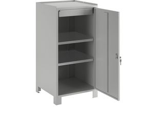 4250618213972 - Werkzeugschrank mit Füßen HxBxT 1000 x 500 x 500 mm 1 Schublade 2 Fachböden lichtgrau RAL 7035 Wolf
