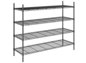 4260563728711 - Stahldraht-Gitterregal schwarz Fachlast 100 kg BxT 1520 x 610 mm Grundregal Höhe 1370 mm 4 Fachböden kaiserkraft