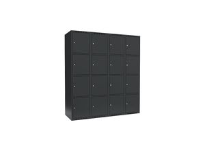 7042424853162 - 4er-Schließfachschrank Fydor 4 Abteile grau B 1200 mm 4 Abteile flache Dachform Zylinderschloss kaiserkraft