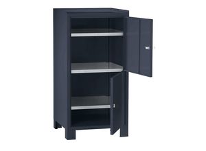 4250618214023 - Werkzeugschrank mit Füßen HxBxT 1000 x 500 x 500 mm 2 verschließbare Fächer mit je 1 Fachboden anthrazitgrau RAL 7016 Wolf