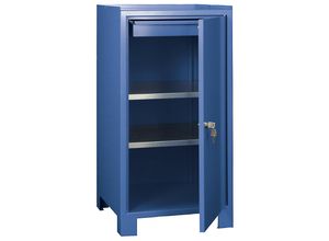 4250618213927 - Werkzeugschrank mit Füßen HxBxT 1000 x 500 x 500 mm 1 Schublade 2 Fachböden brillantblau RAL 5007 Wolf