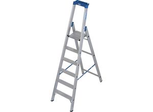 4009199136046 - Alu-Stufenstehleiter mit R13-Rutschhemmung einseitig begehbar 6 Stufen inkl Plattform KRAUSE