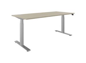 4260761572796 - Schreibtisch BOTTOM-UP elektrisch höhenverstellbar gerade BxT 1800 x 800 mm Ahorn silber kaiserkraft
