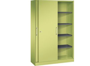4059369533670 - C+P Schiebetürenschrank Asisto H1980xB1200xT435mm Korpus Viridingrün Fronten Viridingrün Anzahl Fächer 4