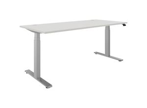4260761572871 - Schreibtisch BOTTOM-UP elektrisch höhenverstellbar gerade BxT 1800 x 800 mm weiß silber kaiserkraft