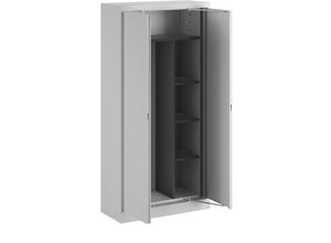 4250633300275 - mauser Stahlschrank mit Einschwenktüren Garderobe 3 kurze Fachböden Tiefe 420 mm lichtgrau