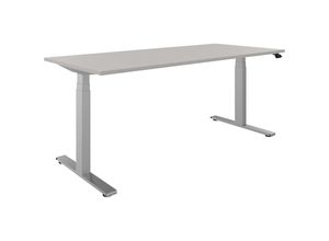 4260761572857 - Schreibtisch BOTTOM-UP elektrisch höhenverstellbar gerade BxT 1800 x 800 mm lichtgrau silber kaiserkraft