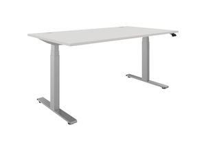 4260761572772 - Schreibtisch BOTTOM-UP elektrisch höhenverstellbar gerade BxT 1600 x 900 mm weiß silber kaiserkraft