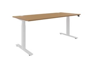 4260761572840 - Schreibtisch BOTTOM-UP elektrisch höhenverstellbar gerade BxT 1800 x 800 mm Buche weiß kaiserkraft