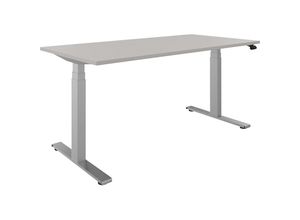 4260761572659 - Schreibtisch BOTTOM-UP elektrisch höhenverstellbar gerade BxT 1600 x 800 mm lichtgrau silber kaiserkraft