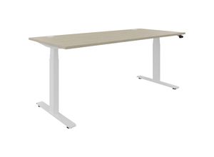 4260761572802 - Schreibtisch BOTTOM-UP elektrisch höhenverstellbar gerade BxT 1800 x 800 mm Ahorn weiß kaiserkraft