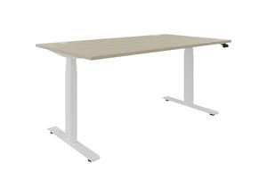 4260761572703 - Schreibtisch BOTTOM-UP elektrisch höhenverstellbar gerade BxT 1600 x 900 mm Ahorn weiß kaiserkraft