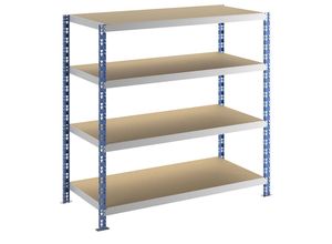 4061753093264 - Großfach-Steckregal T 700 mm mit Spanplattenböden Grundregal HxB 1508 x 1550 mm eurokraft basic