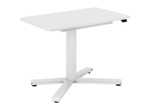 5901747576795 - Schreibtisch Miva elektrisch höhenverstellbar Monosäulen-Beistelltisch gerade LxB 900 x 550 mm weiß weiß kaiserkraft