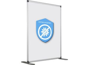 8712752110037 - Hygiene-Whiteboard-Trennwand emaillierte antibakterielle Tafelfläche HxBxT 1500 x 1250 x 500 mm kaiserkraft