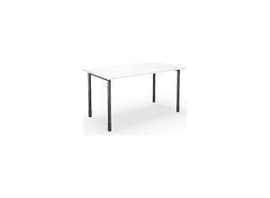 4061753262172 - Mehrzwecktisch DUO-C gerade Platte HxT 700 - 800 x 800 mm Breite 1400 mm weiß schwarz kaiserkraft