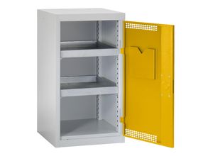 4031068146603 - Umweltschrank und Gefahrstoffschrank mit Zwangsbelüftung HxBxT 90x50x50 cm 2 dichtgeschweißte Wannen lichtgrau   signalgelb - Stumpf