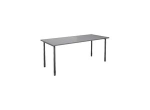 4061753262493 - Mehrzwecktisch DUO-C gerade Platte HxT 700 - 800 x 800 mm Breite 1800 mm lichtgrau schwarz kaiserkraft