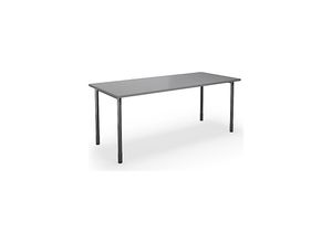 4061753262318 - Mehrzwecktisch DUO-C gerade Platte HxT 700 - 800 x 800 mm Breite 1600 mm lichtgrau schwarz kaiserkraft